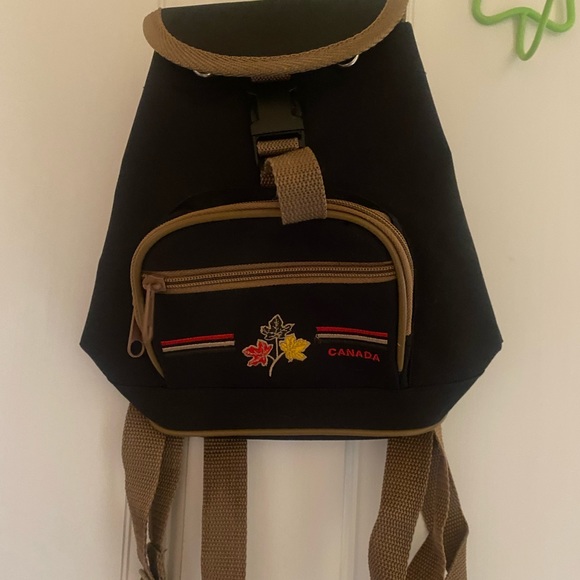 Accessories | Backpack Small Black Backpack With Canadian Flag Emblem ...